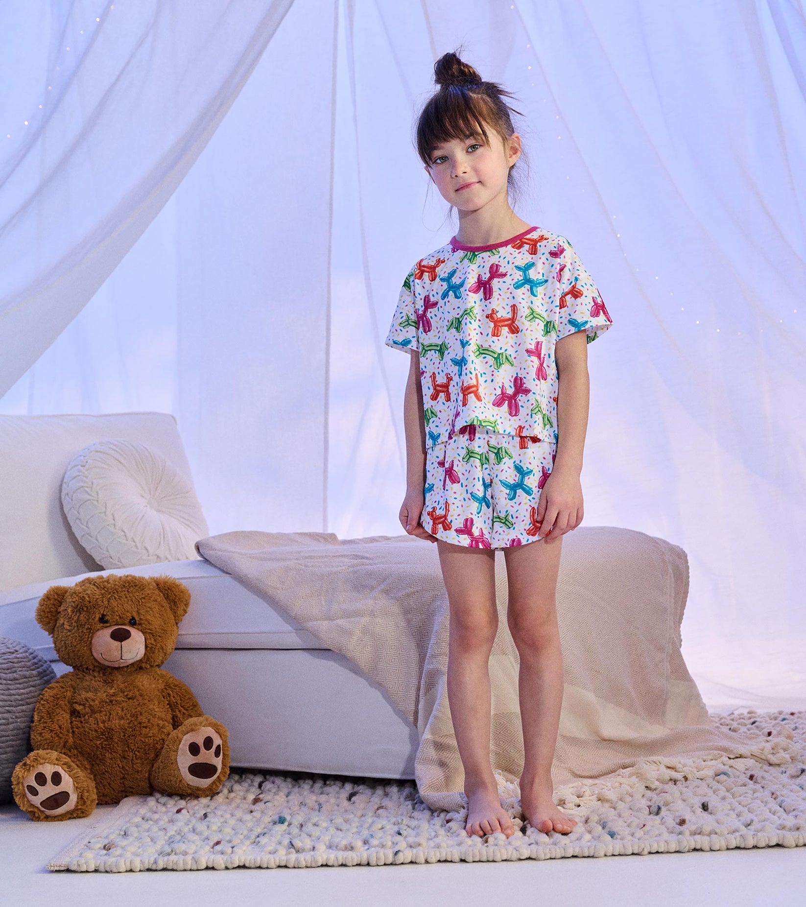 Girls Balloon Pets Short Sleep Set